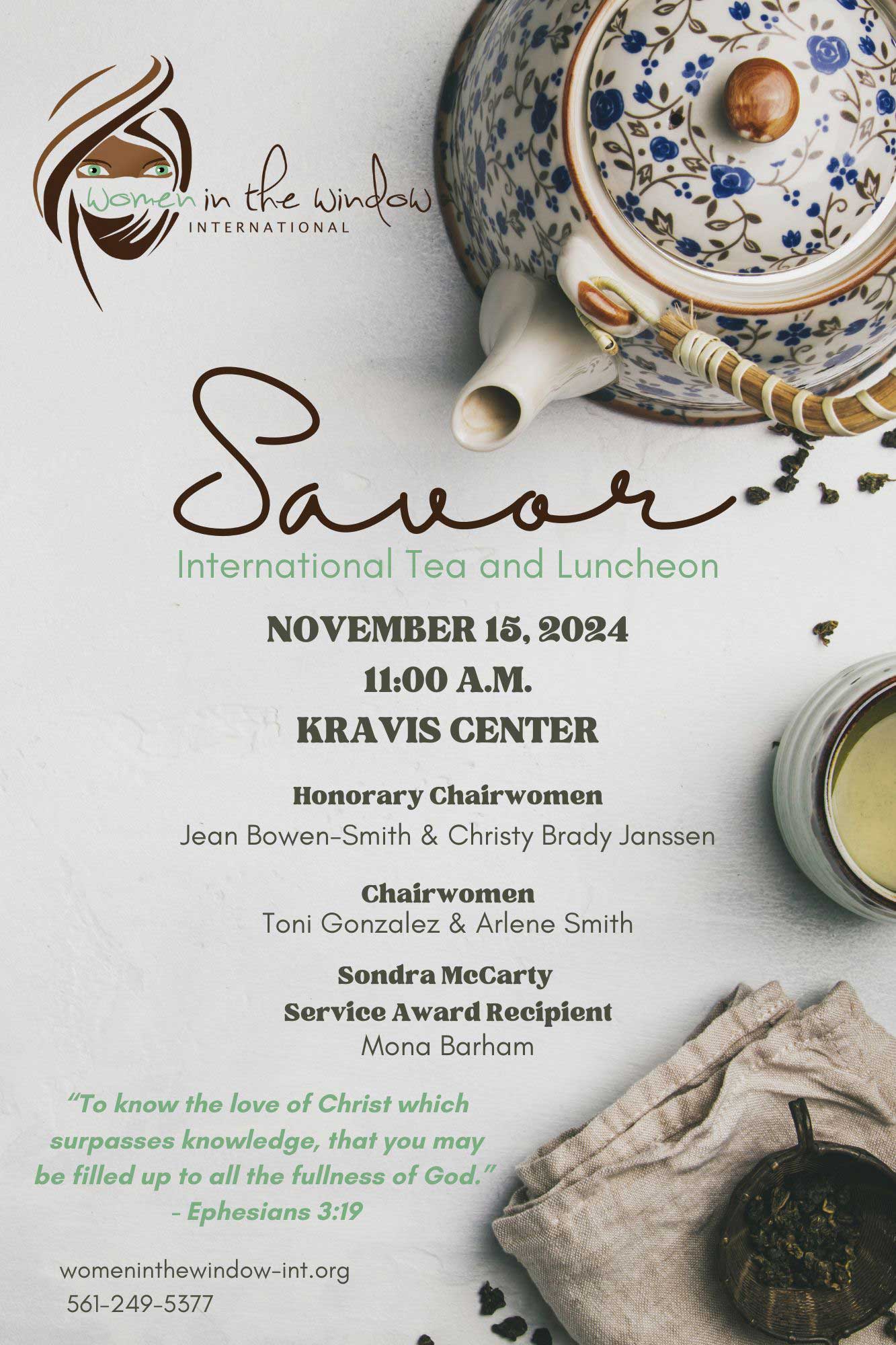 Savor Tea & Luncheon - Women In The Window International